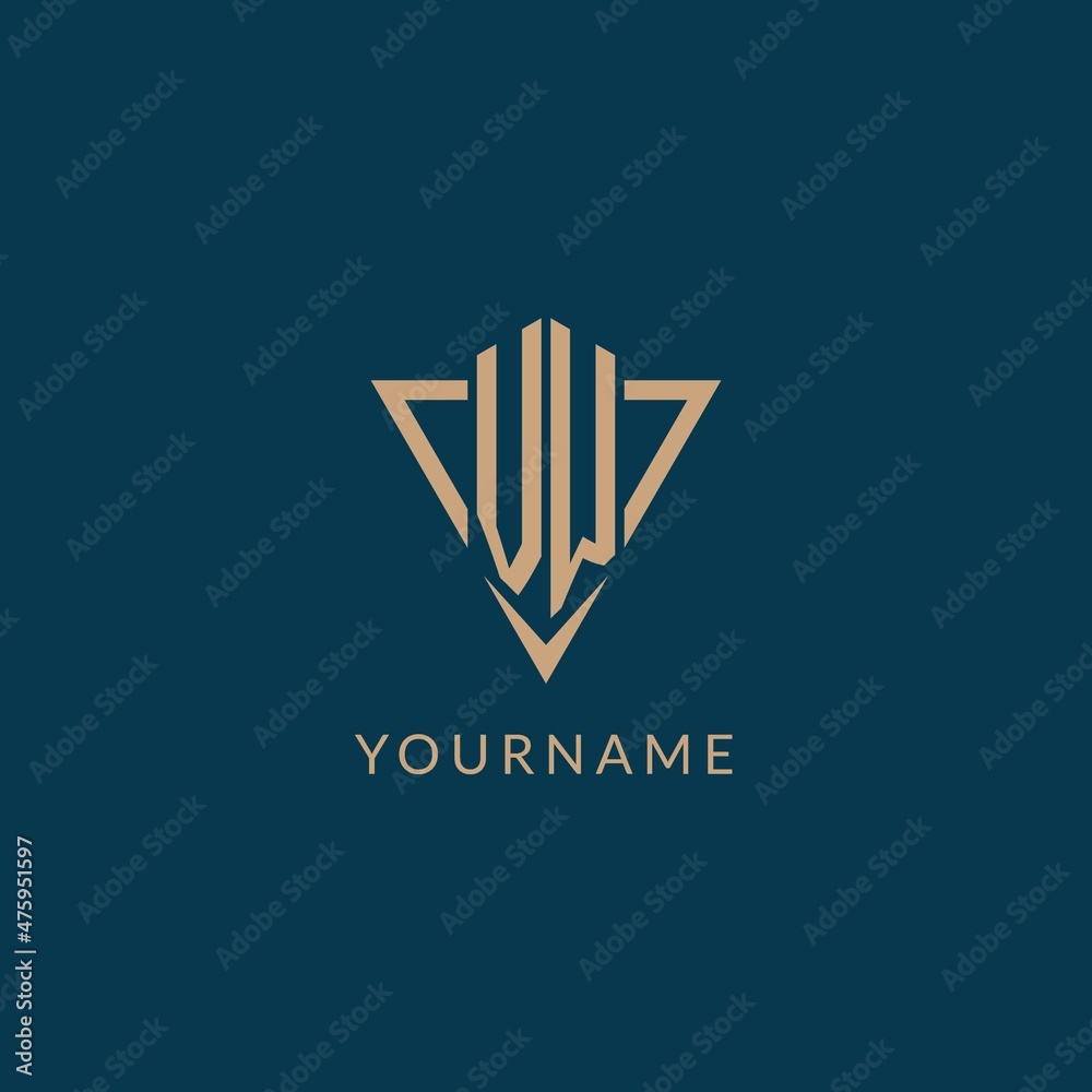 VW logo initials triangle shape style, creative logo design Stock ...