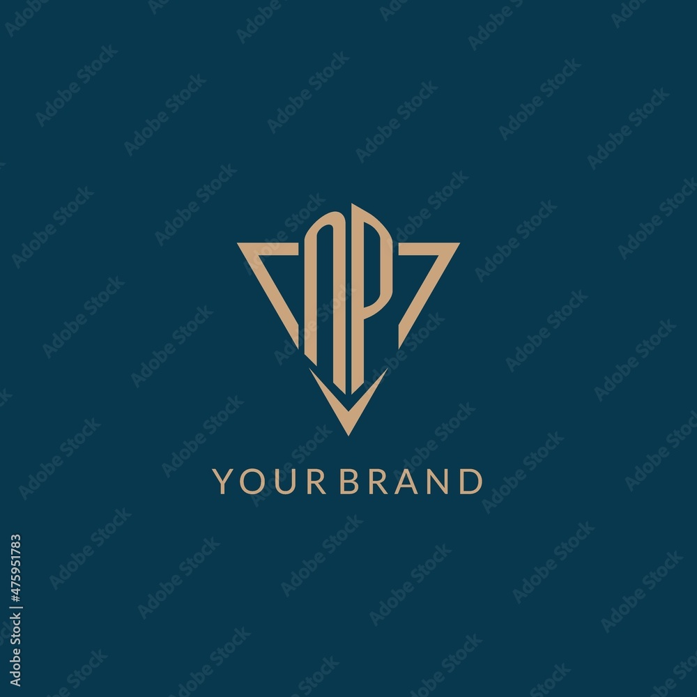 NP logo initials triangle shape style, creative logo design Stock ...