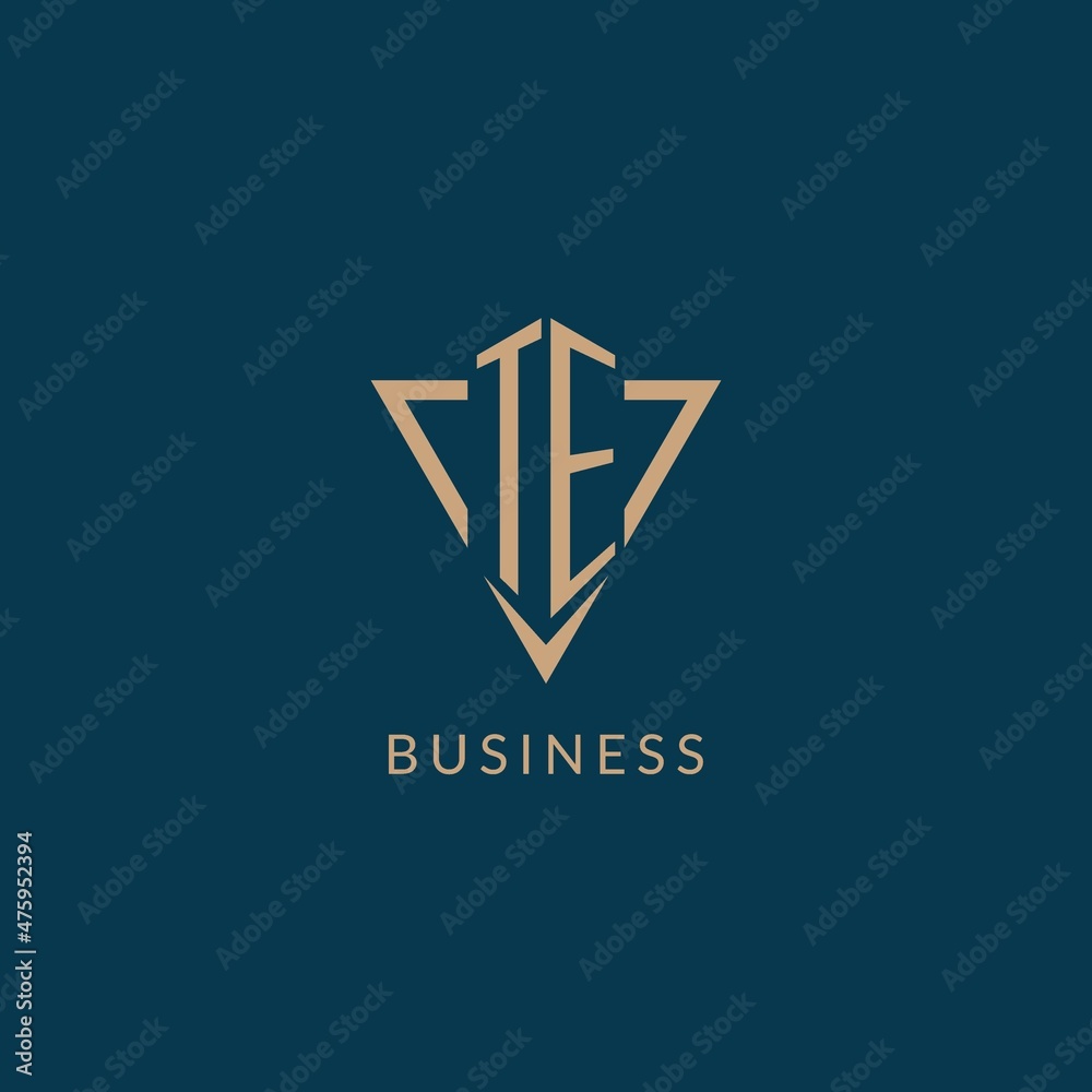 TE logo initials triangle shape style, creative logo design Stock ...