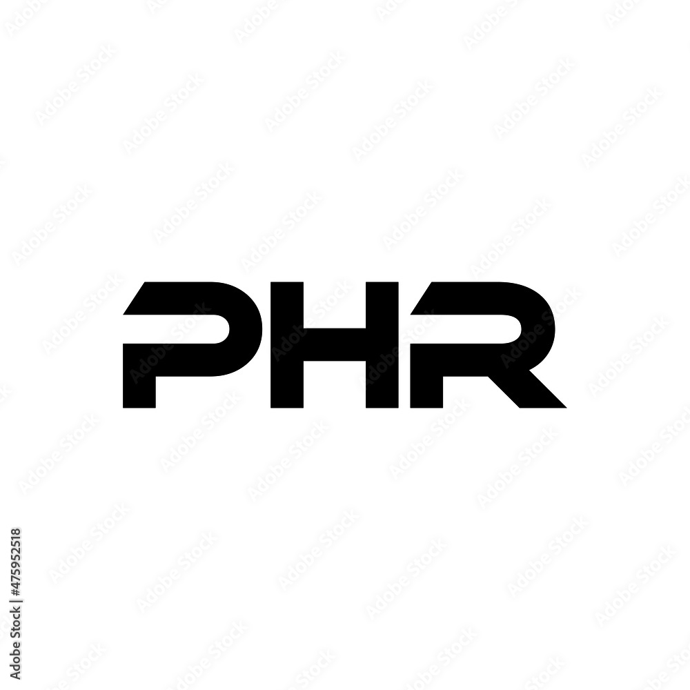 PHR letter logo design with white background in illustrator, vector ...