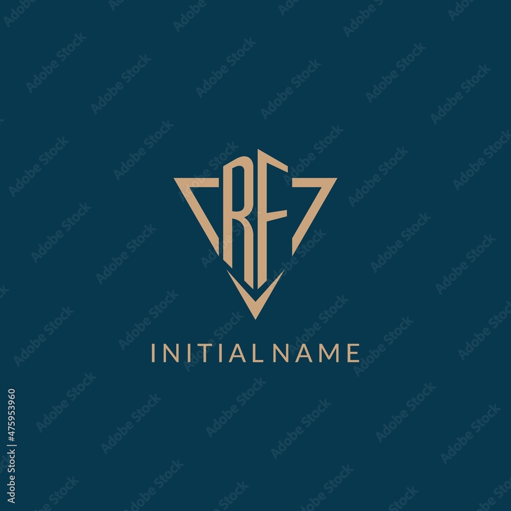 RF logo initials triangle shape style, creative logo design Stock ...