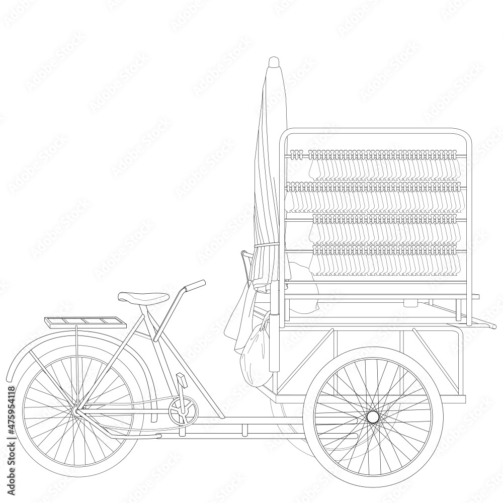 stall-portable-outline-illustration-cartoon Stock Vector | Adobe Stock