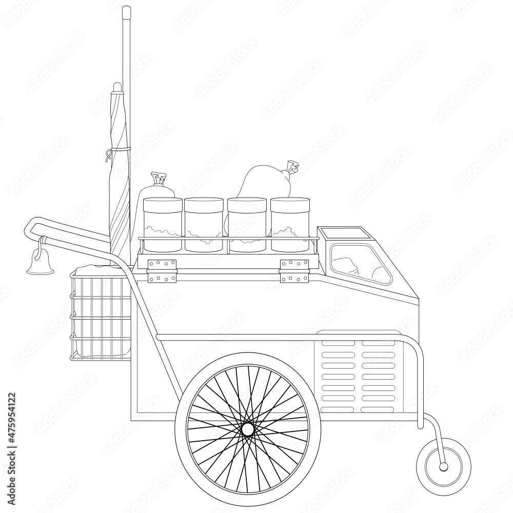 stall-portable-outline-illustration-cartoon Stock Vector | Adobe Stock