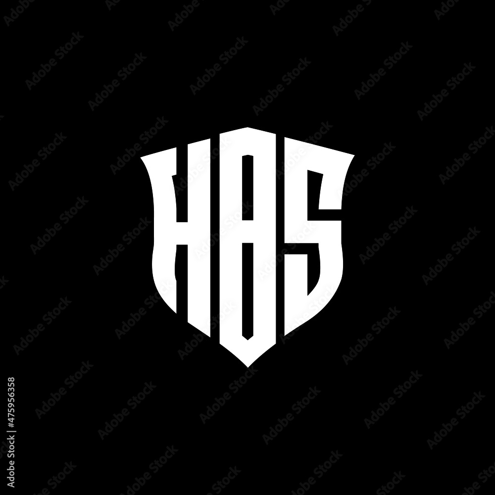 Vecteur Stock HBS letter logo design with black background in ...