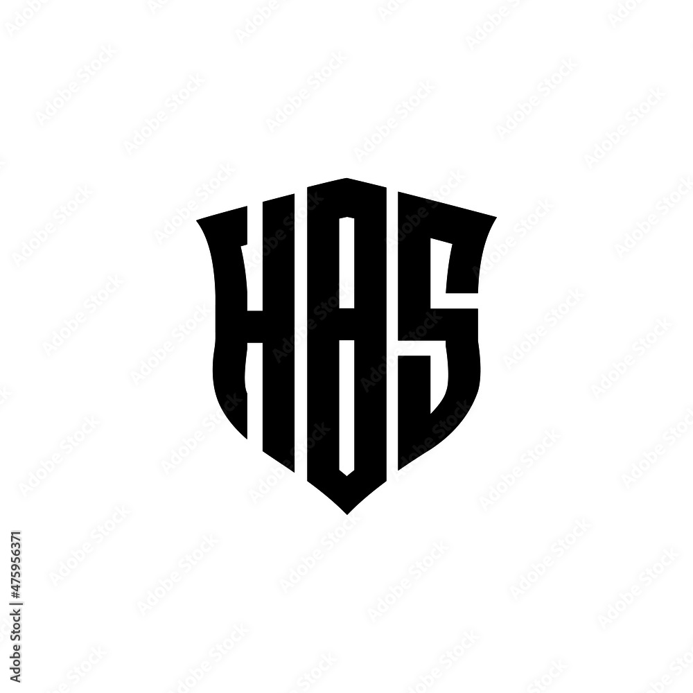 HBS letter logo design with white background in illustrator, vector ...