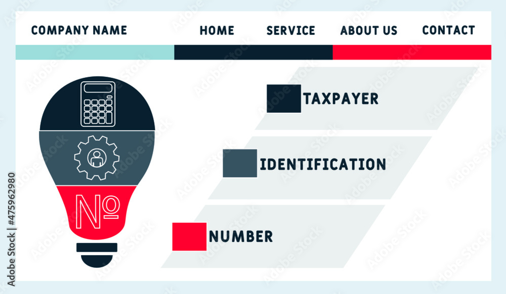 TIN - Taxpayer Identification Number acronym. business concept ...