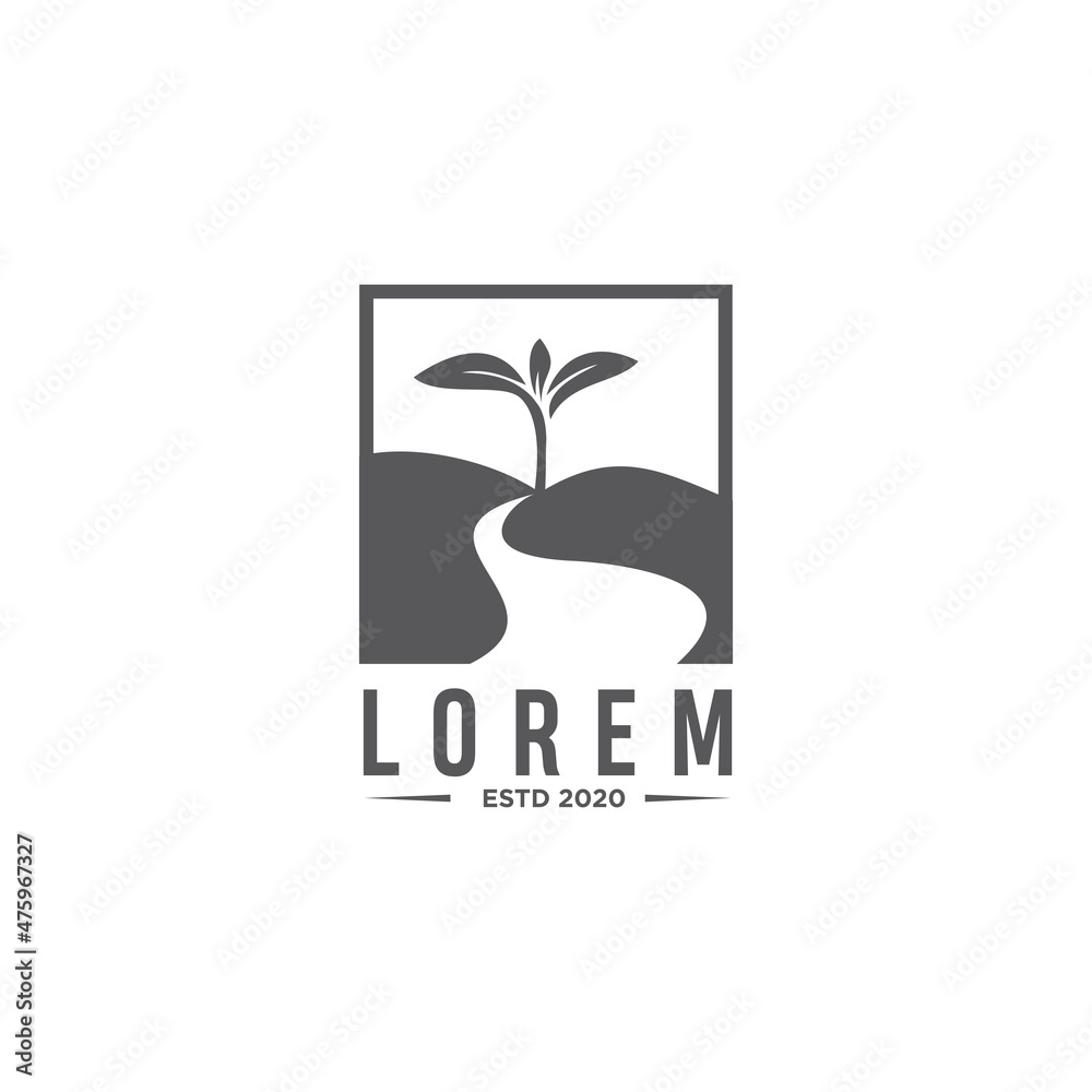 River Tree Logo Template Design Vector template. laef Tree growth logo ...
