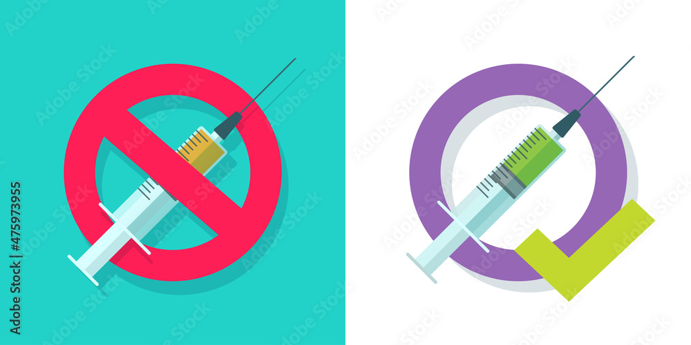 Anti vaccine or stop vaccination sign vector and success vaccinated ...