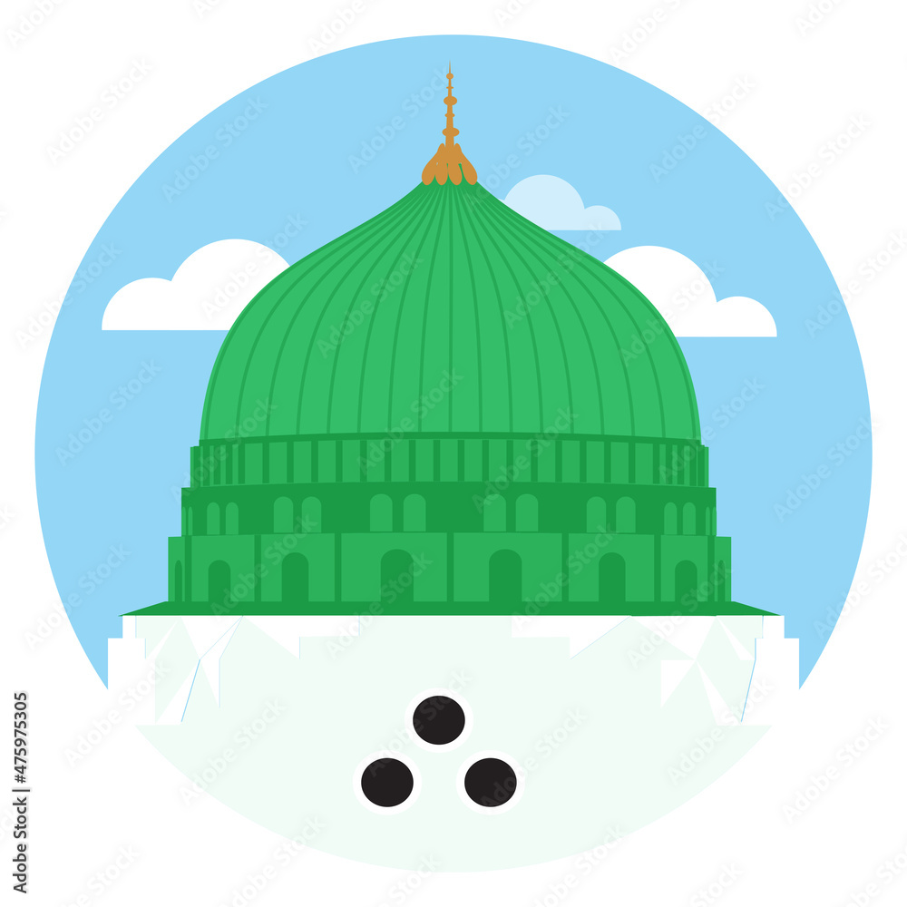Flat color icon for Madinah. Stock Vector | Adobe Stock