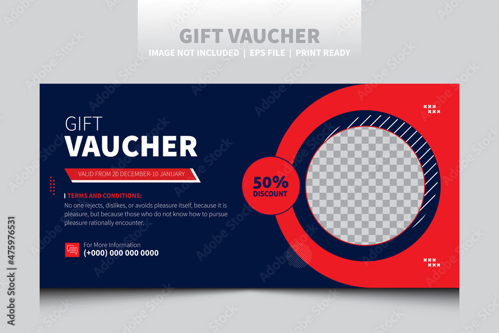 Vetor de Corporate Gift Voucher Template, Coupon Design, Discount ...
