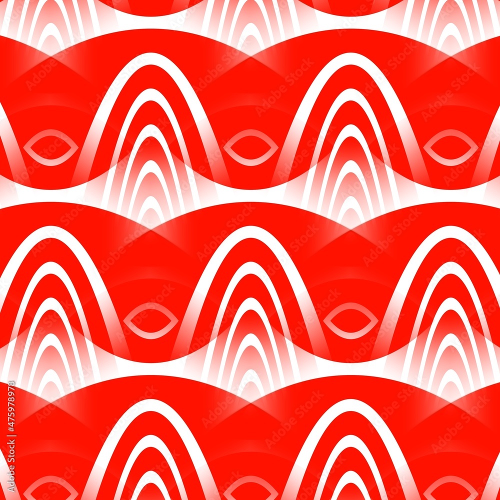 repeating patterns and puzzle design from vivid red and white parabolic ...