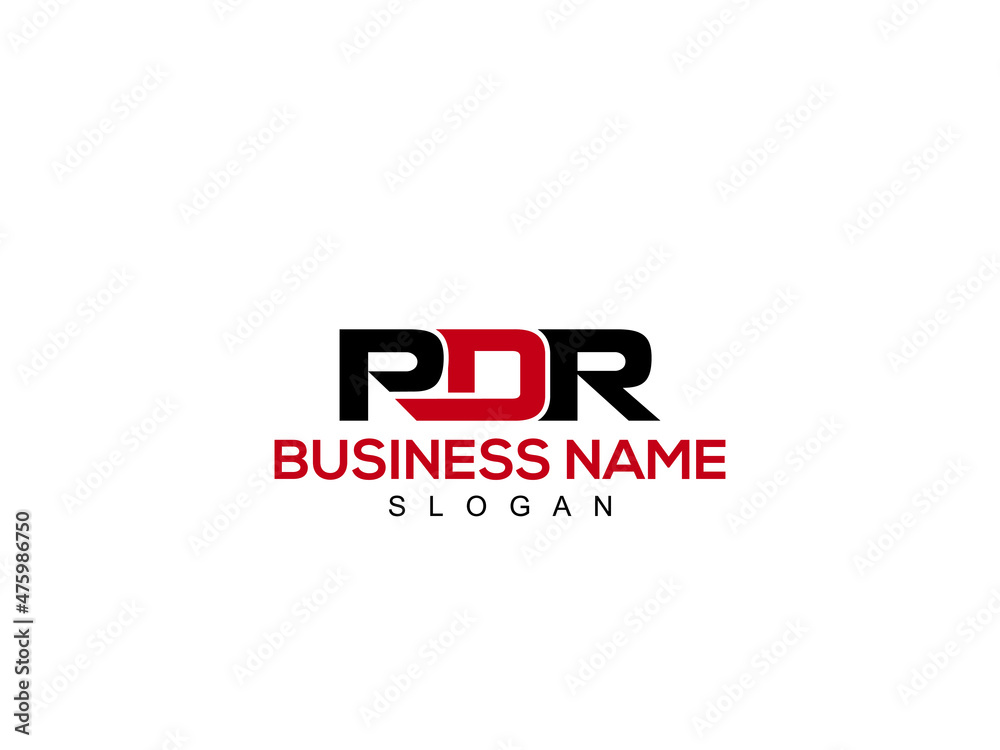 Classic PDR letter, PD logo logotype icon concept with creative font ...