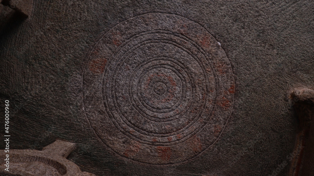 Varaha Cave Temple. The oldest is a circular design carved into the top ...