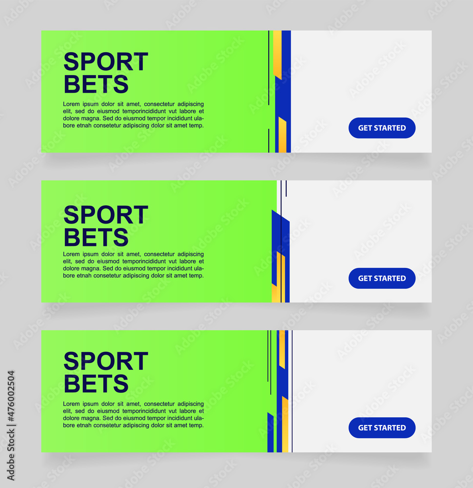 Sports bookmaker service promo web banner design template. Vector flyer ...