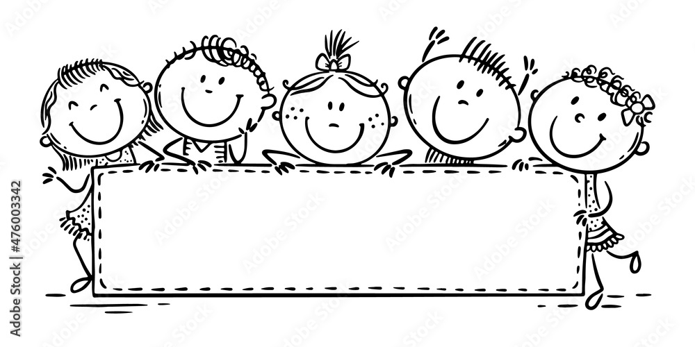 Happy Child Cartoon Black And White