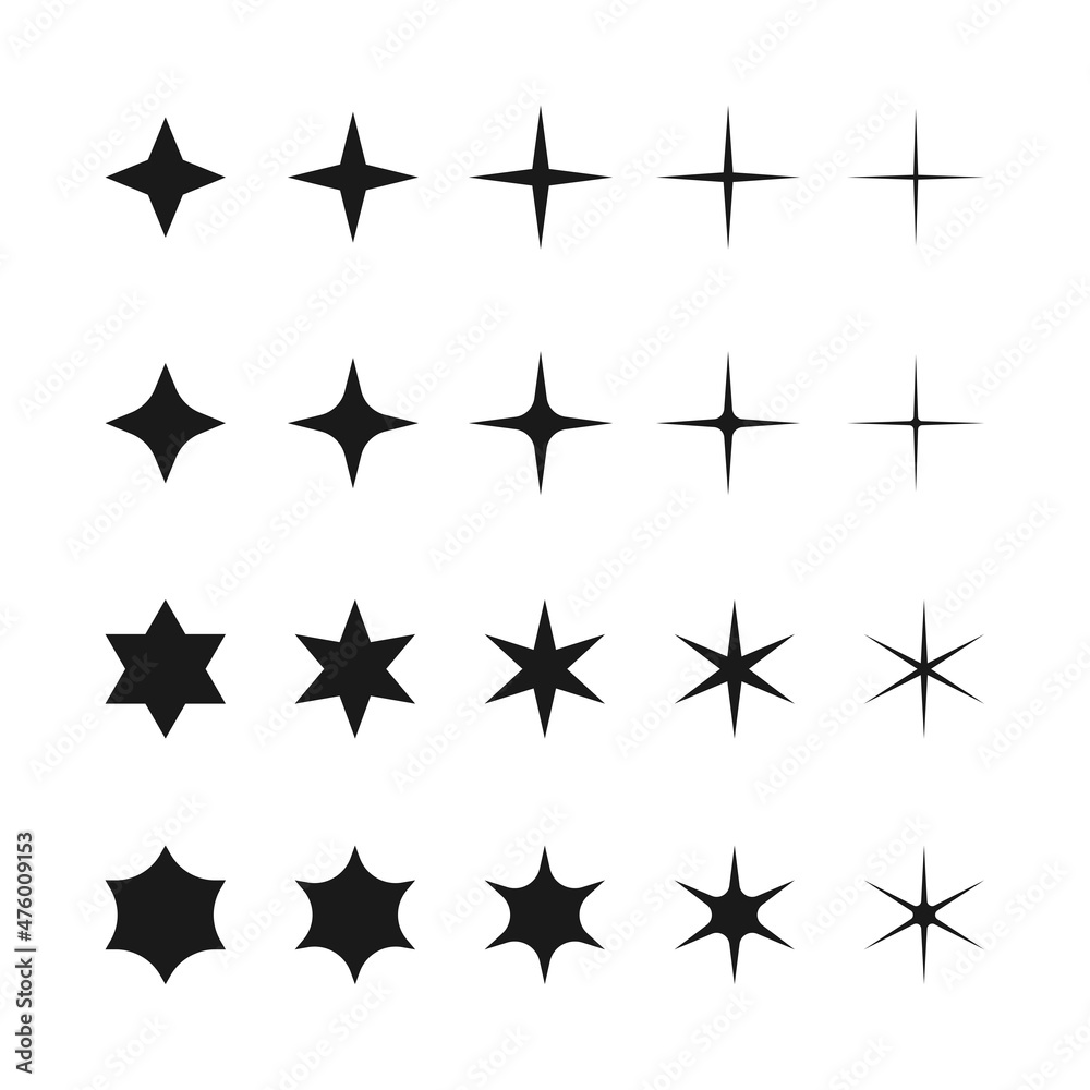 vector retro futuristic design elements star. Retro graphics set , 80s ...
