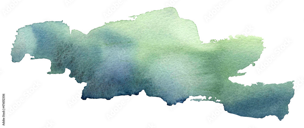 Abstract blue and green watercolor background. Hand drawn watercolor ...