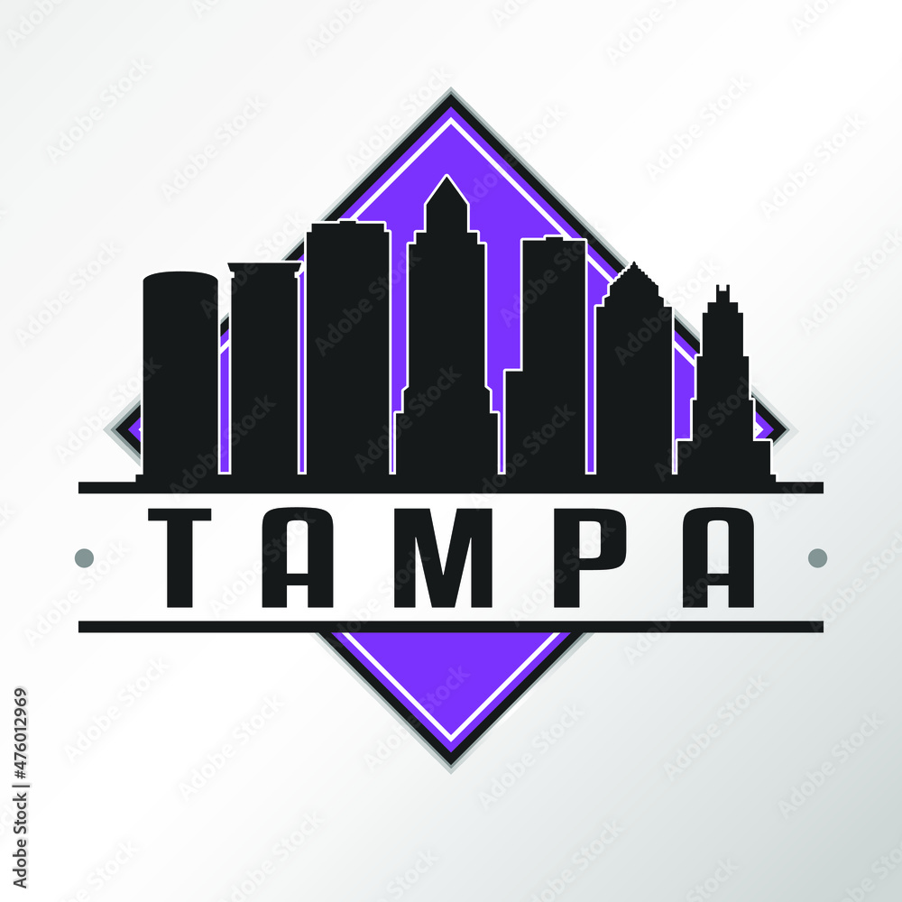 Tampa, FL, USA Skyline Logo. Adventure Landscape Design Vector ...