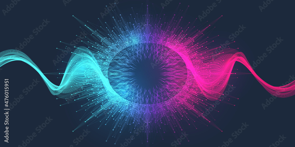 Quantum computer technology banner design template concept. Deep ...