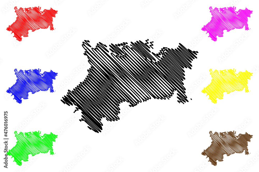 Mirzapur district (Uttar Pradesh State, Republic of India) map vector ...