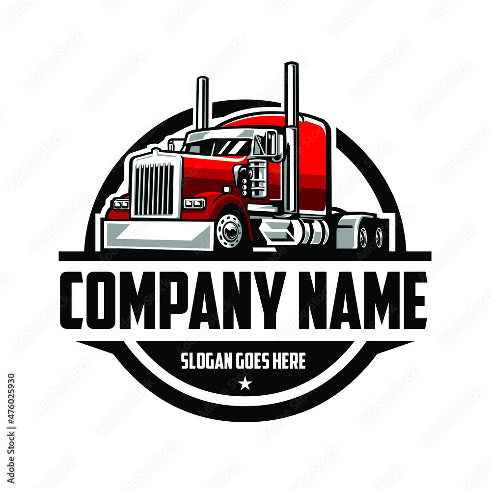 Semi truck 18 wheeler freight logo. Best for trucking and freight ...