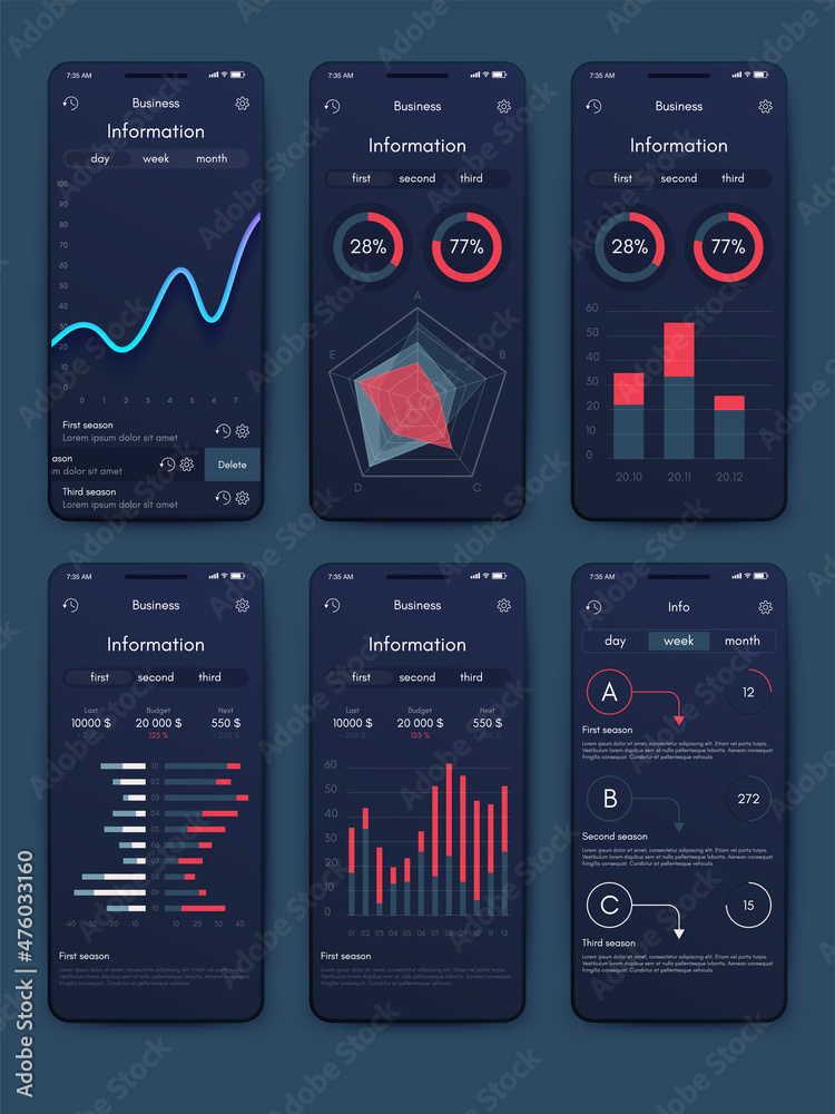 Vector graphics infographics with mobile phone. Template for creating ...