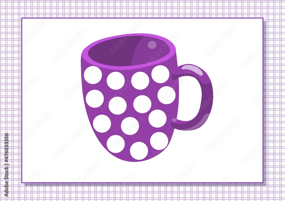 Printable worksheet. Finger painting. Cute cartoon cup. Vector ...