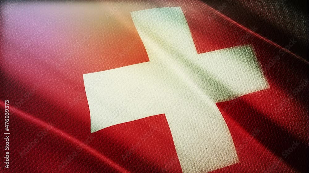 Switzerland flag is waving 3D animation. Switzerland flag waving in the ...