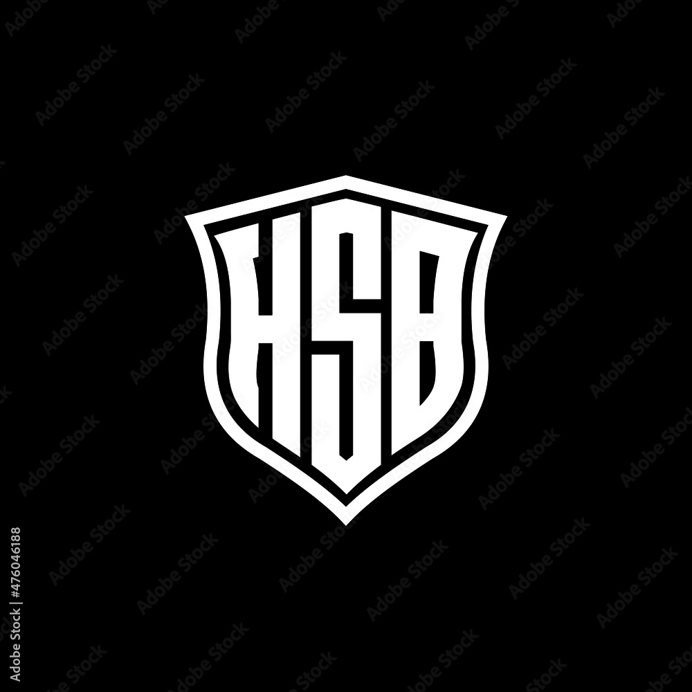 HSB letter logo design with black background in illustrator, vector ...