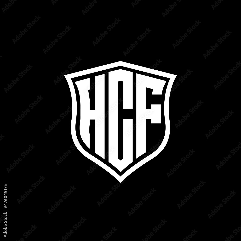 HCF letter logo design with black background in illustrator, vector ...