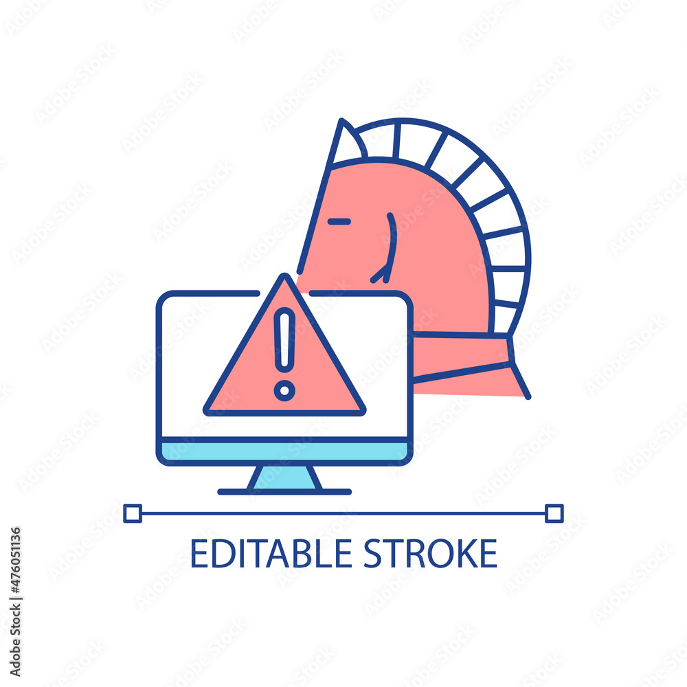 Backdoor trojan RGB color icon. Malicious remote access to computer ...