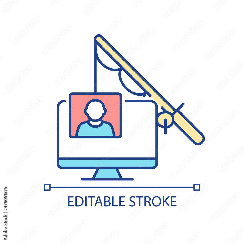 Phishing RGB color icon. Social engineering. Stealing personal data and ...