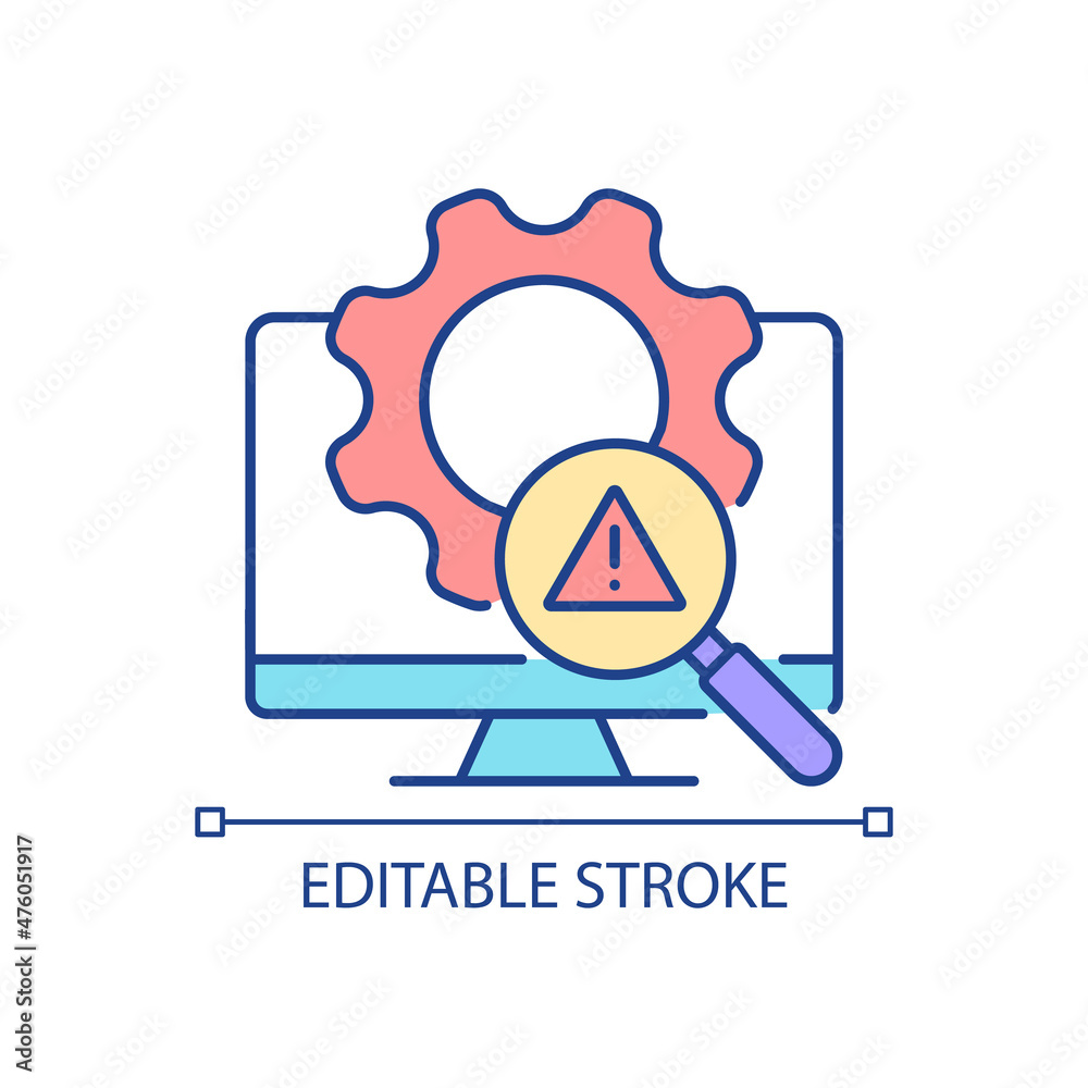 Threat management RGB color icon. Detect malicious activities and ...