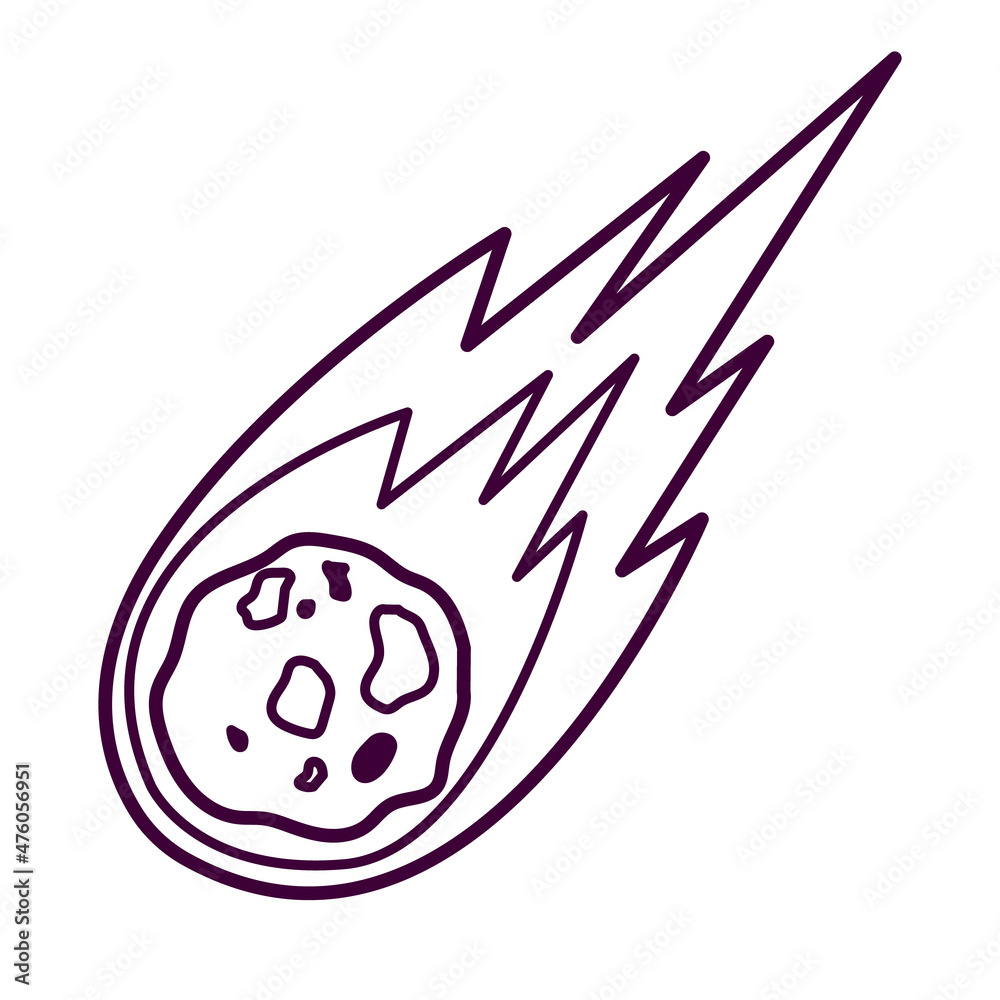 Falling meteor icon vector. This meteor symbol is the icon that lights ...