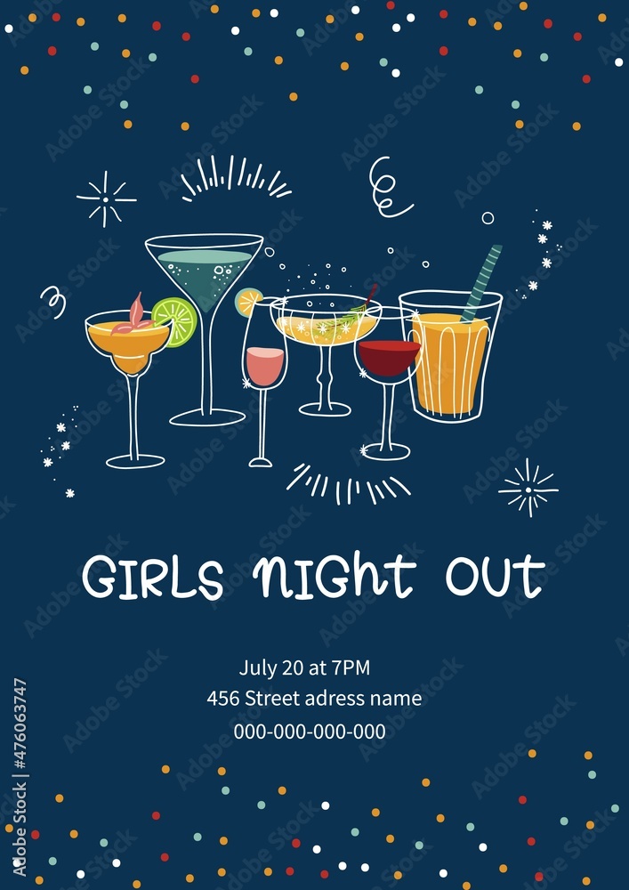 Girls night out invitation poster, club entertainment for women ...