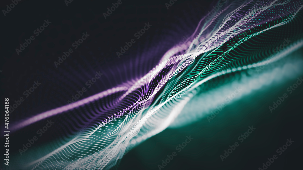 Abstract neon background, liquid neon waves. Futuristic, modern neon ...