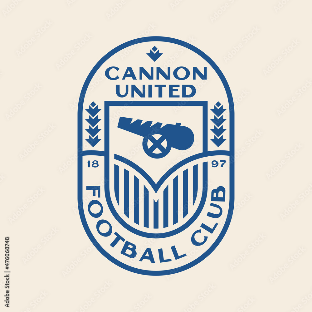 Graphic template of modern football logo for weapon gun production ...