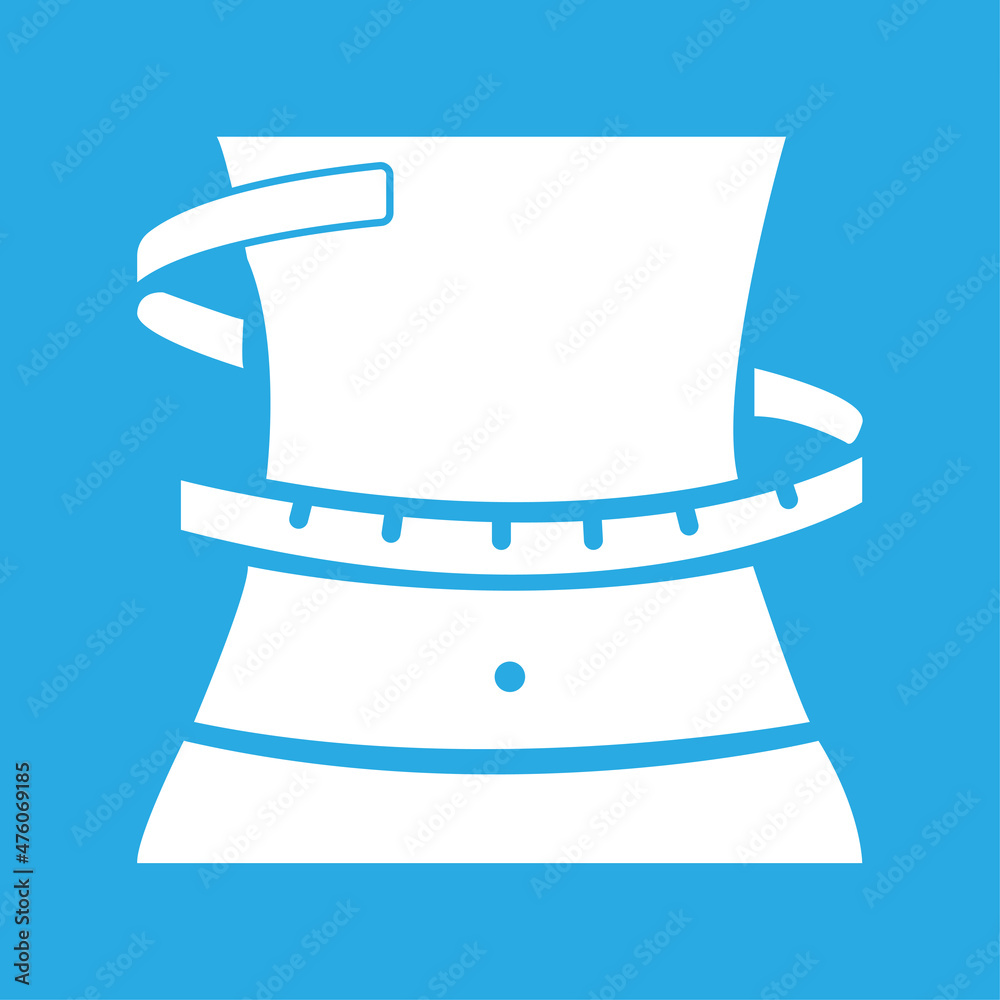 ruler icon that measures the waist of the body, vector illustration ...