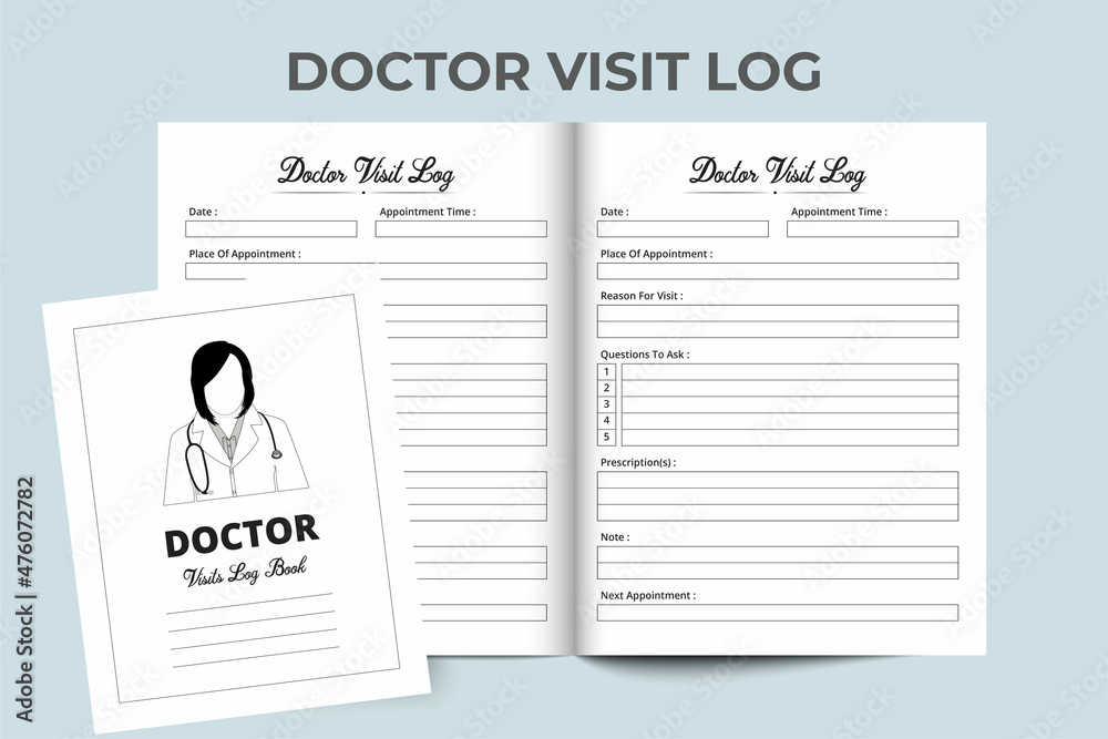 KDP interior medical logbook. Doctor visiting logbook KDP interior ...