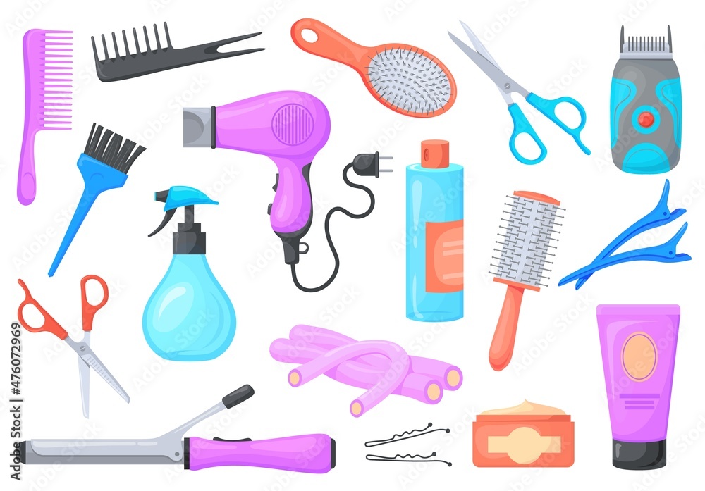 Cartoon Scissors And Comb