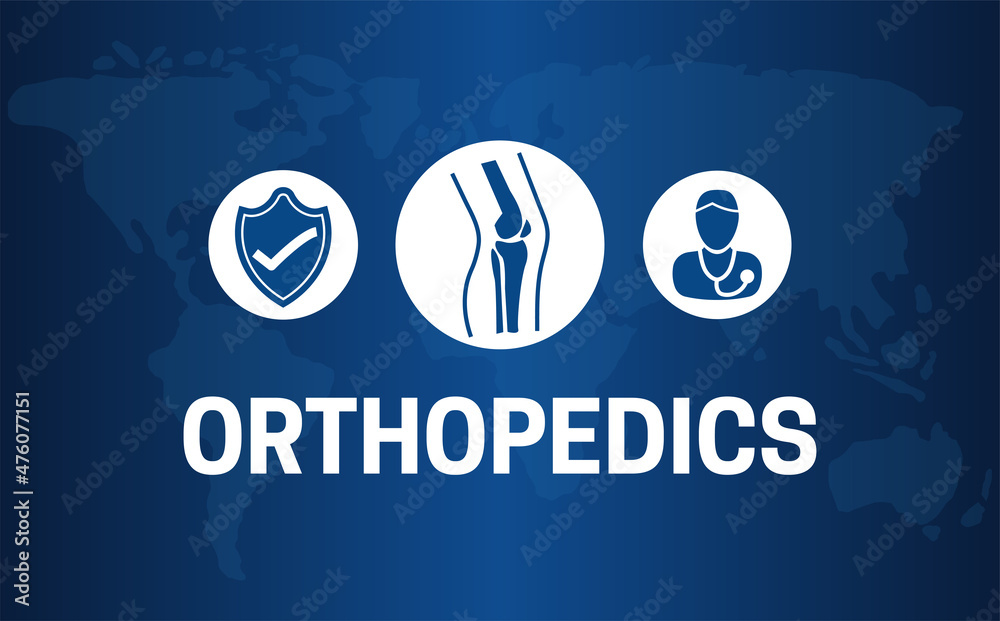Orthopedics Banner Background Illustration with World Map Stock Vector ...
