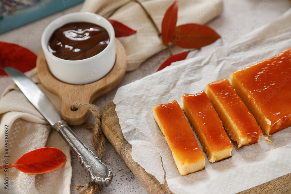 Turron de yema. Delicious handmade nougat toasted egg yolk. Typical ...