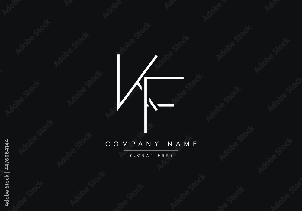 Initial alphabet letter monogram icon logo KF FK Stock Vector | Adobe Stock