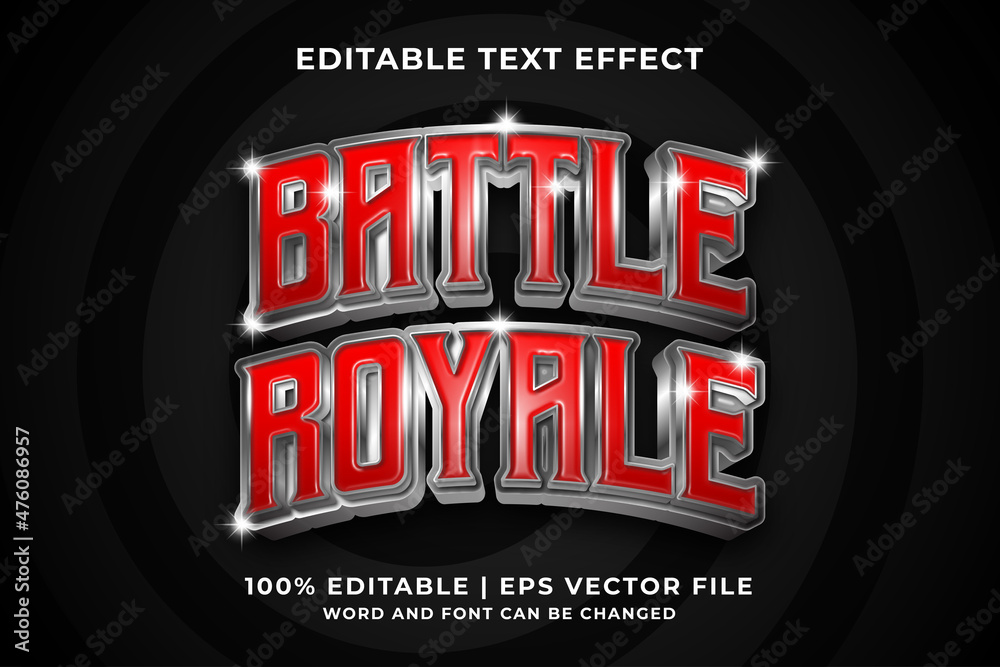 Editable text effect - Battle Royale 3d template style premium vector ...
