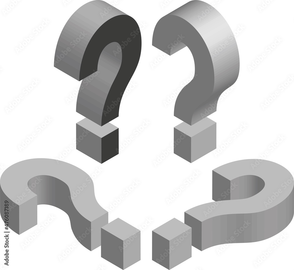 Isometric question mark symbol. Template for creating logos, emblems ...