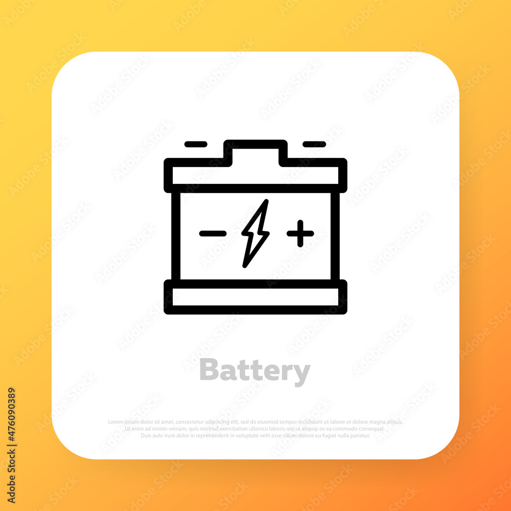 Car battery icon. Energy accumulator icon. Symbol for your web site ...