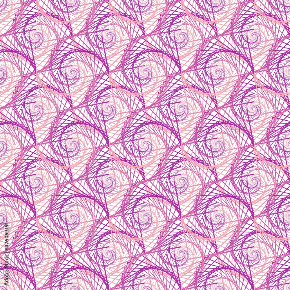 Abstract pink and purple swirl lines spiral spirograph shapes waves ...