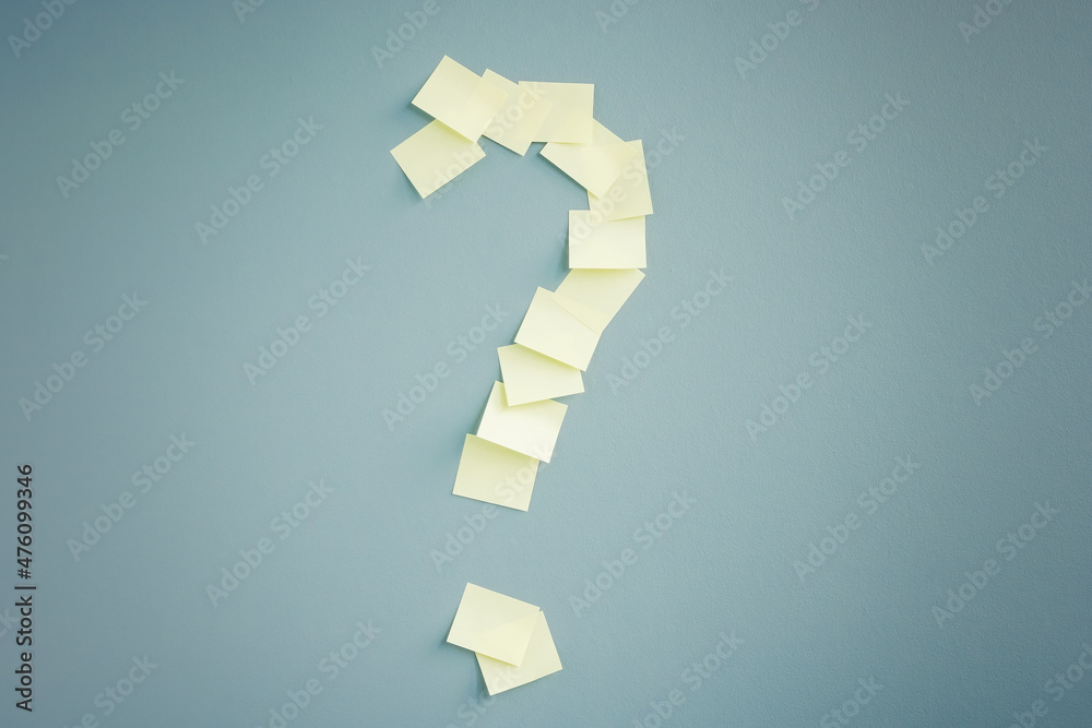 Question mark from memo sticks. Ideas and analysis concept. Stock Photo ...