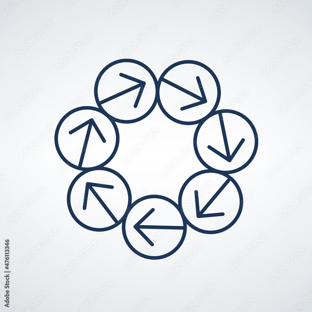 Process circle arrows infographic template with 7 options. Can be used ...
