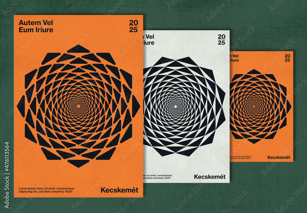 Minimalistic Circular Pattern Poster Layout Stock Template | Adobe Stock